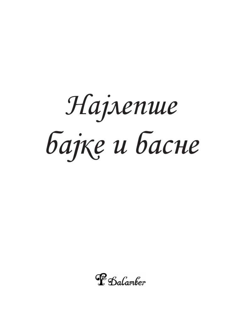 Dalamber Najlepse Bajke I Basne | PDF