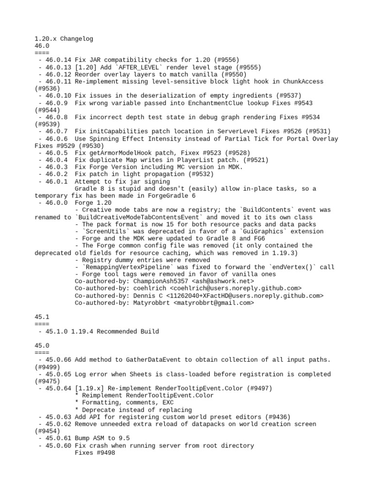 Changelog | PDF | Parameter (Computer Programming) | Shader