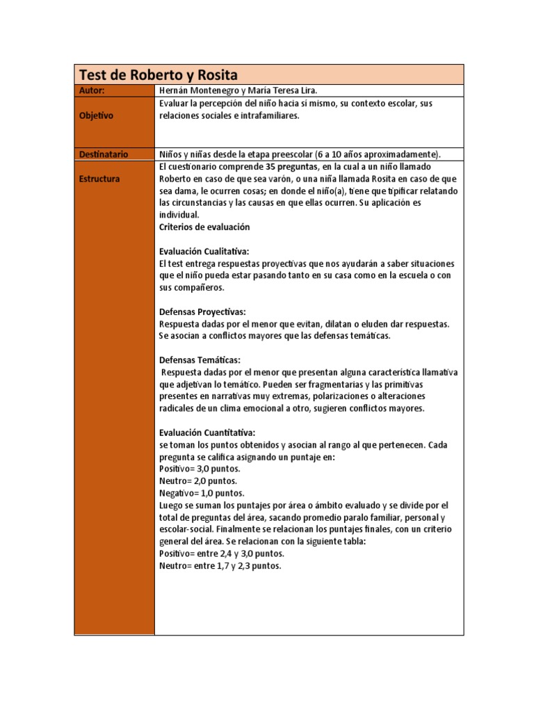 Ficha Tecnica de Roberto y Rosita | PDF