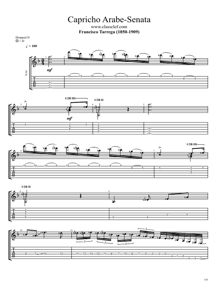 Capricho Arabe-Senata by Francisco Tarrega | PDF