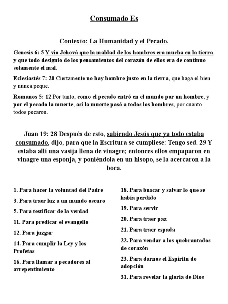 Consumado Es | PDF | Jesús | Pecado