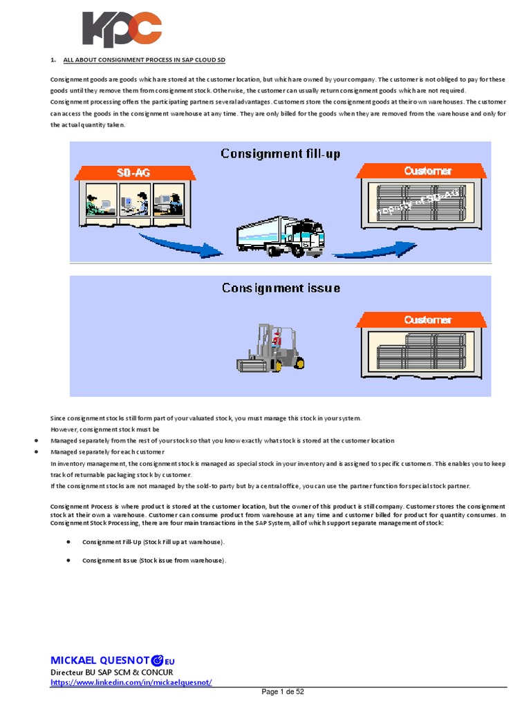 All About Consignment Process In Sap Cloud Sd Pdf Warehouse Business