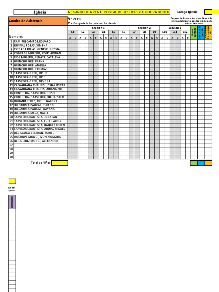 09 Cuadro de Asistencia LGA | PDF