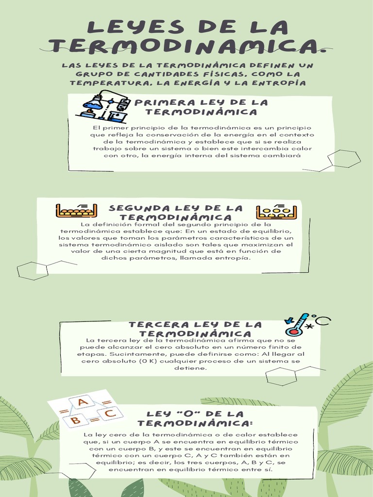Leyes de La Termodinamica INFOGRAFIA | PDF