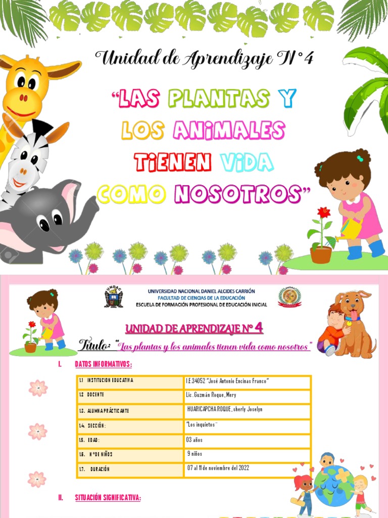 Cuidado de Plantas y Animales para Niños | PDF | Evaluación | Aprendizaje