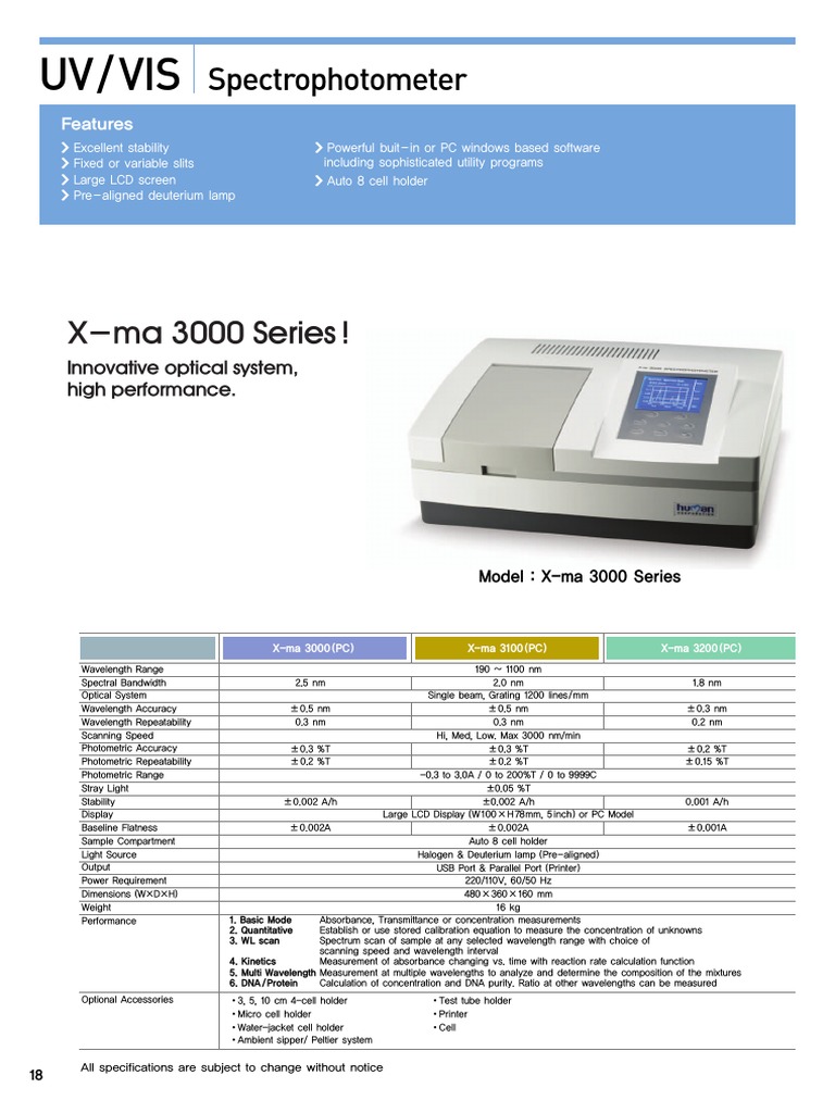 Human X-ma_Spectrophotometer_Brochure | PDF | Spectrophotometry ...