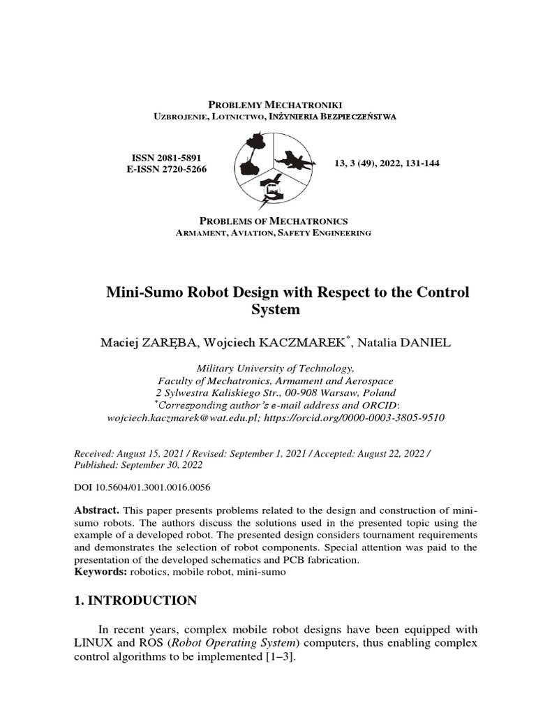 Mini-Sumo Robot Design Overview | PDF | Electric Motor | Robot