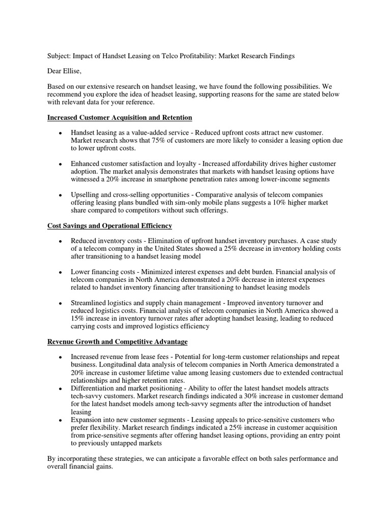 Case Study - Handset Leasing | PDF | Inventory | Business