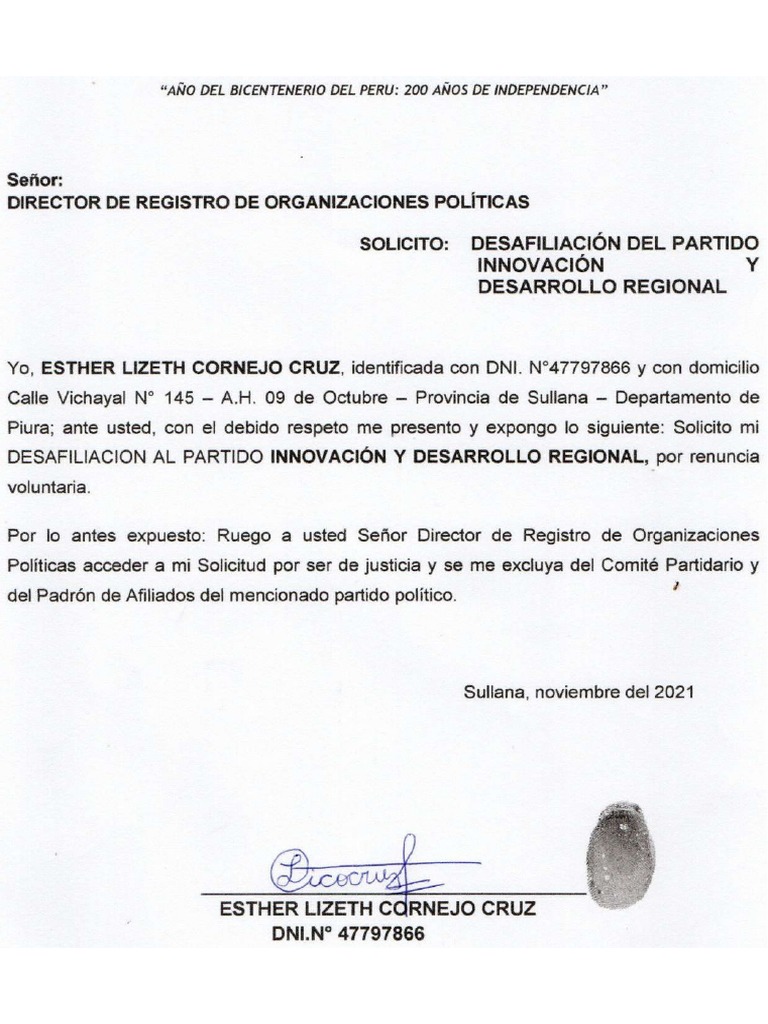 Renuncia Partido Politico Pdf 