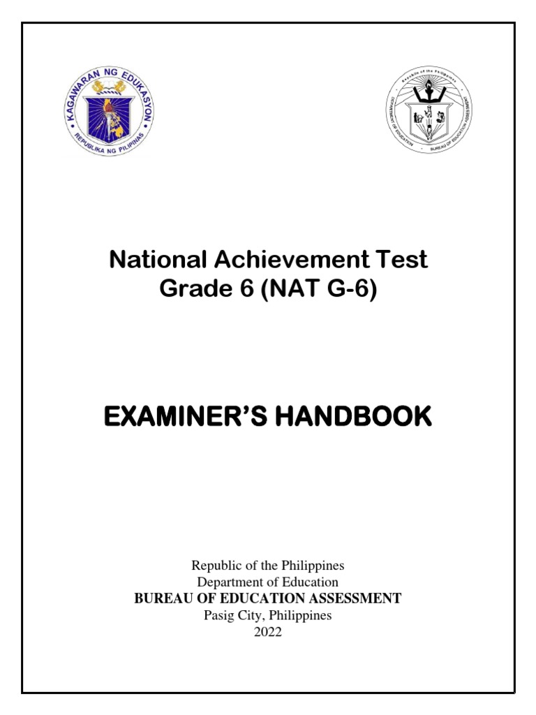 NAT Grade 6 Examiner's Handbook 2022 | PDF
