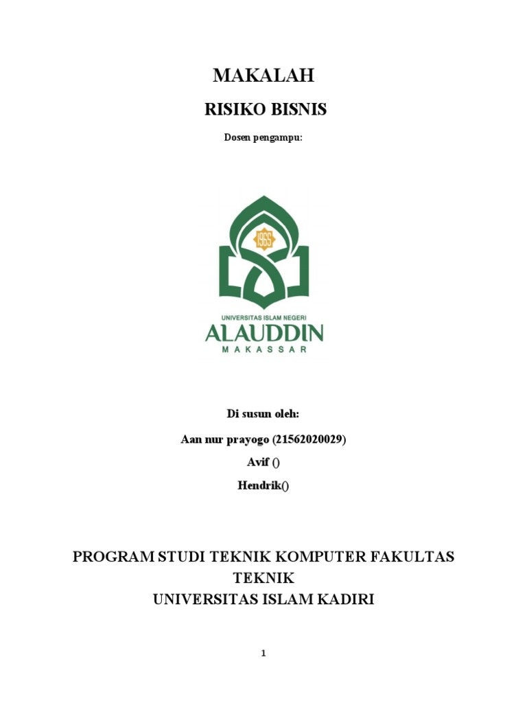 Risiko Bisnis | PDF | Bisnis | Pengelolaan Keuangan & Uang