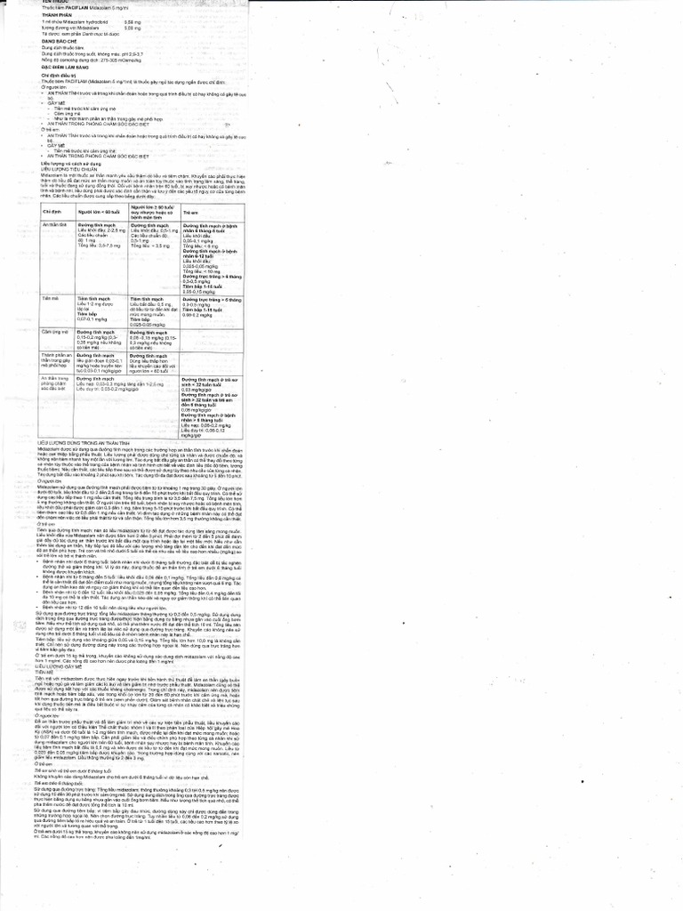 PACIFLAM Midazolam 5mg.ml (Midazolam hydroclorid 5.56mg) | PDF | Lethal ...