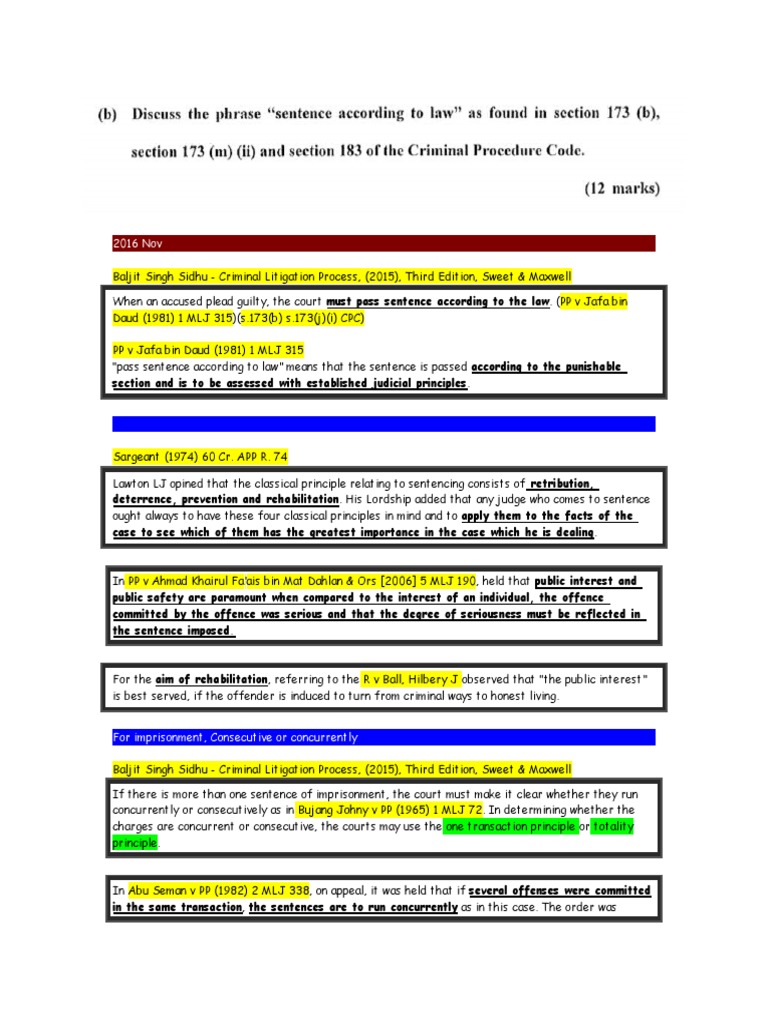 PASS SENTENCE ACCORDING TO LAW大全 | PDF | Sentence (Law) | Crimes