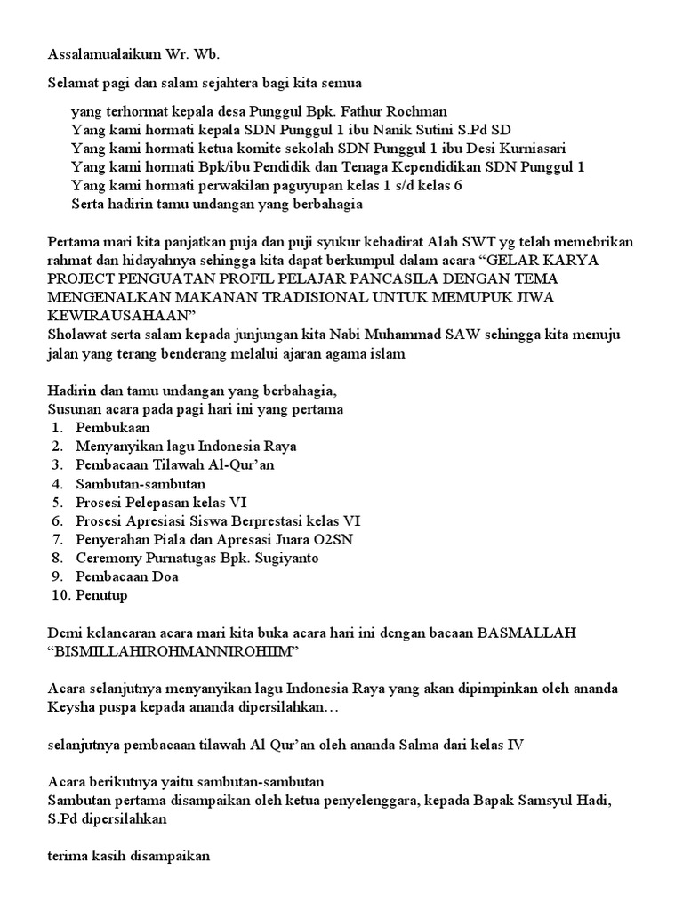 MC & P5 SMT 2 Pembawa Acara Anak2 | PDF