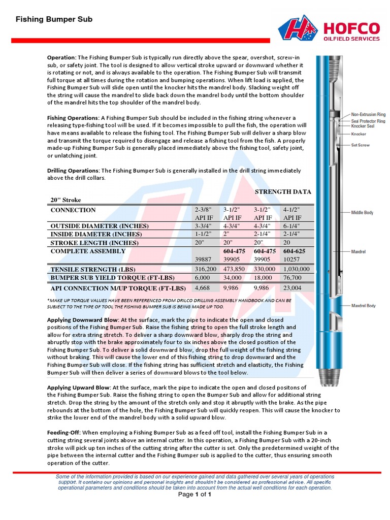 Fishing Bumper Sub Brochure | PDF | Manufactured Goods | Mechanical ...