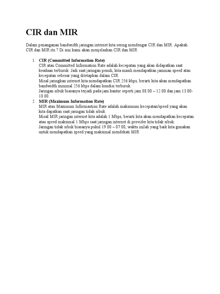 CIR Dan MIR | PDF | Teknologi & Rekayasa