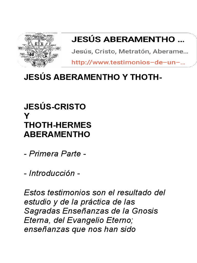 JESÚS1 ABERAMENTHO Y THOTH-HERMES 1ra - 23-06-22 | PDF | Cristo (título ...