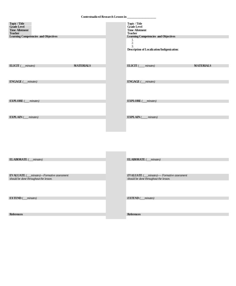 7E Research Lesson Template | PDF