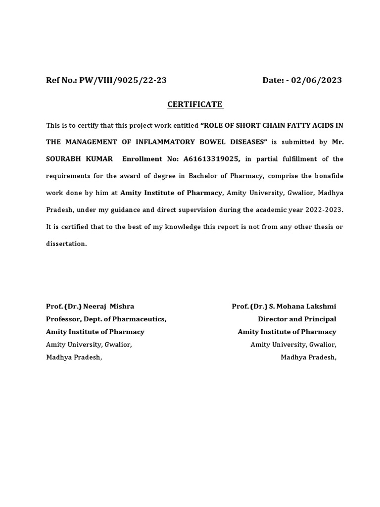 Certificate Format- Sourabh Kumar | PDF