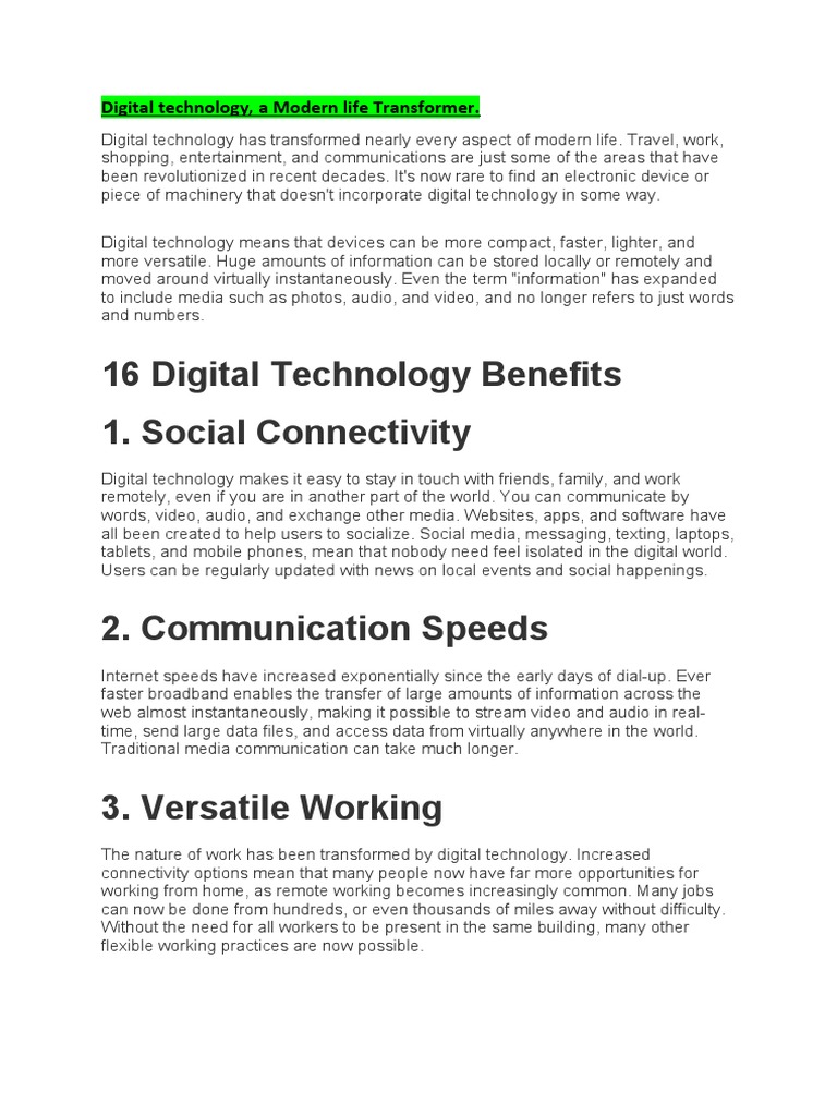 Digital Technology | PDF | Internet | Information Technology