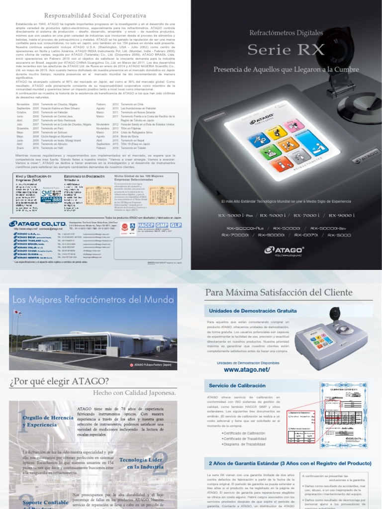 Innovación y Liderazgo en Refractómetros | PDF | Calibración | Memoria USB