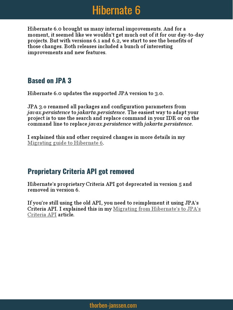 Need To Know About Hibernate 6 | PDF | Software Engineering | Software Development