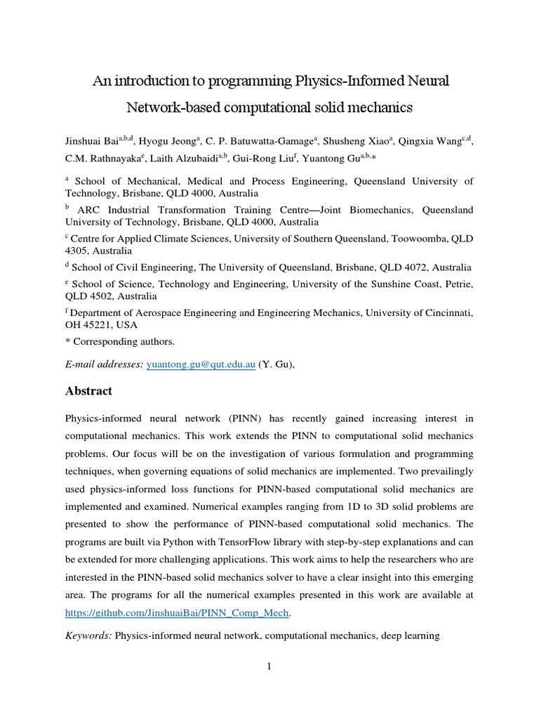 An Introduction To Programming Physics-Informed Neural Network-Based Computational Solid ...