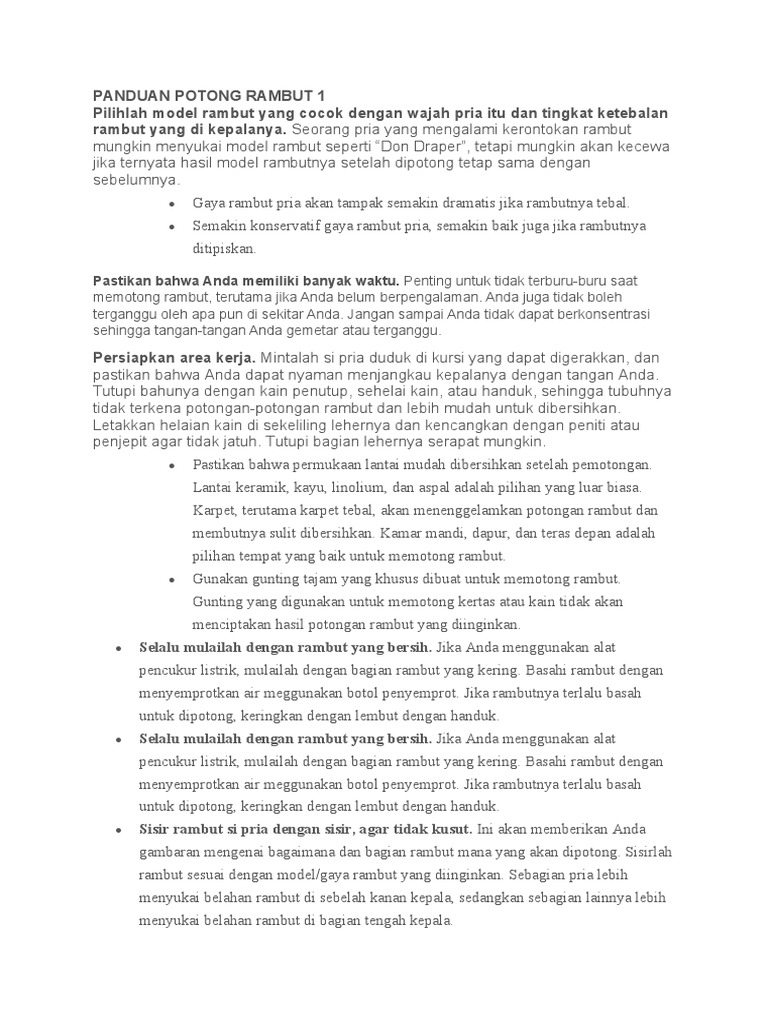 Panduan Potong Rambut 1 Pdf