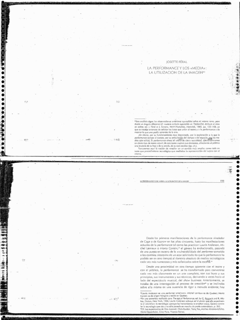 Bibliografìa Complementaria-Feral, Josette, 1993. La Performance y Los ...