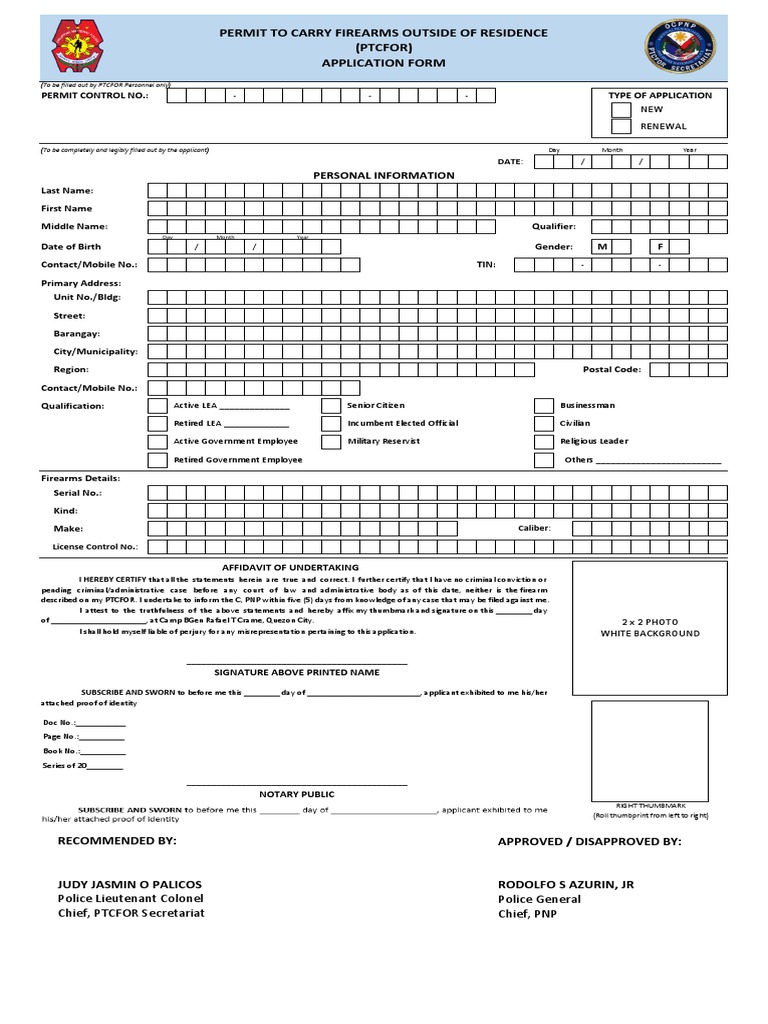 PTCFOR Application Form 2025 | PDF | Common Law | Government