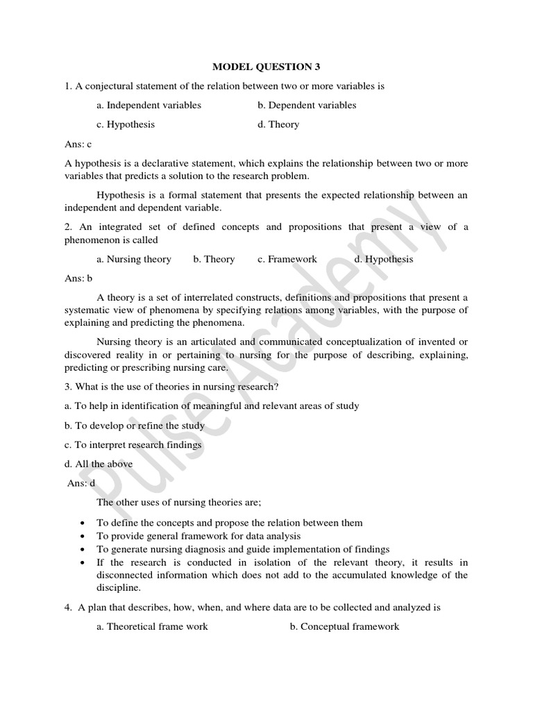 Model Question Paper - 3 | PDF | Hypothesis | Statistics