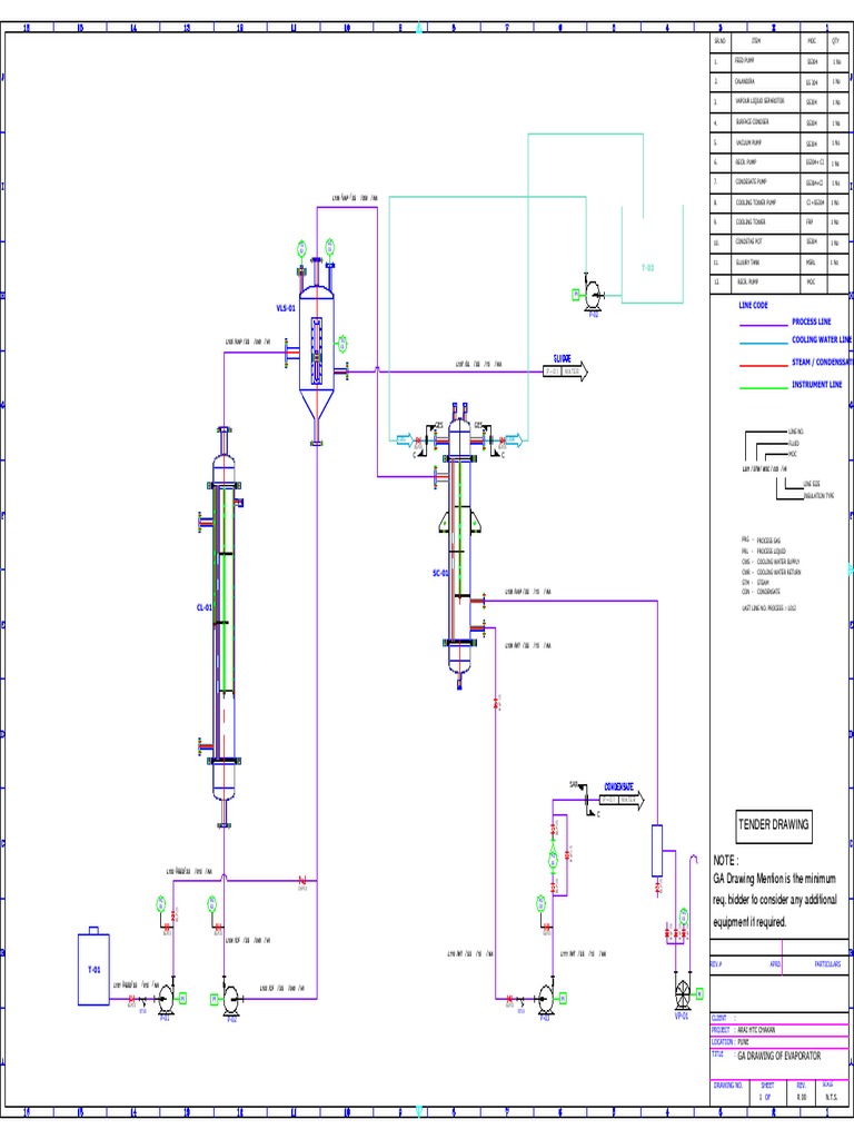 GADrawingof Evaporator | PDF | Pump | Engineering Thermodynamics