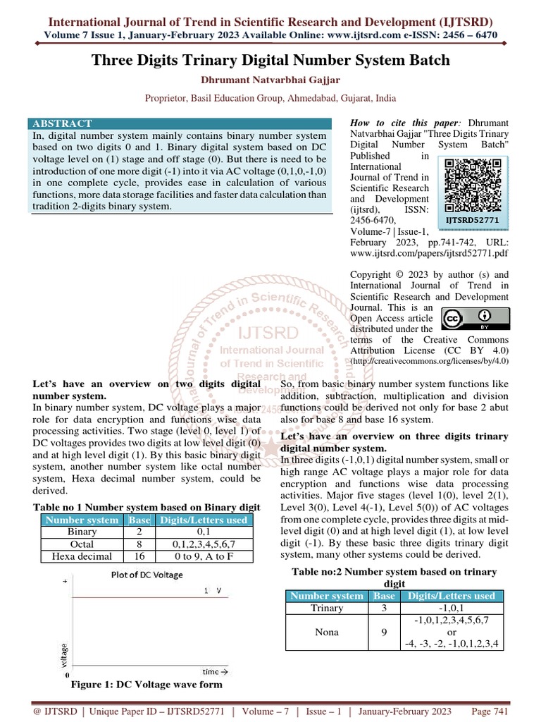 Three Digits Trinary Digital Number System Batch Download Free Pdf