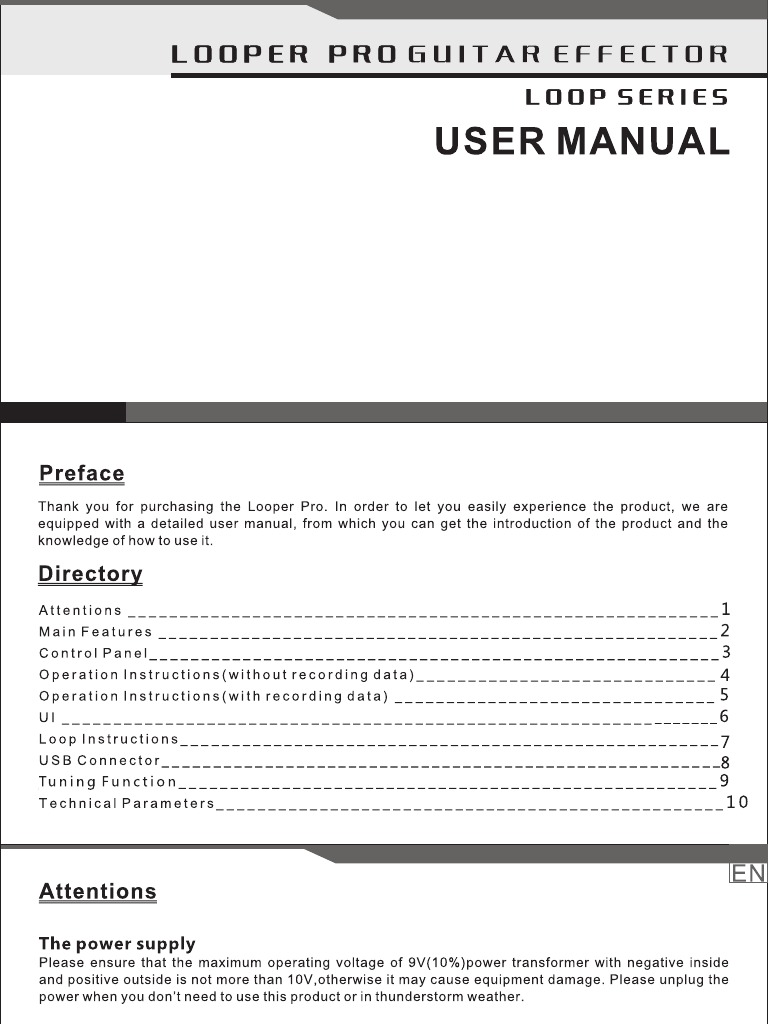 Manual Lekato Looper | PDF