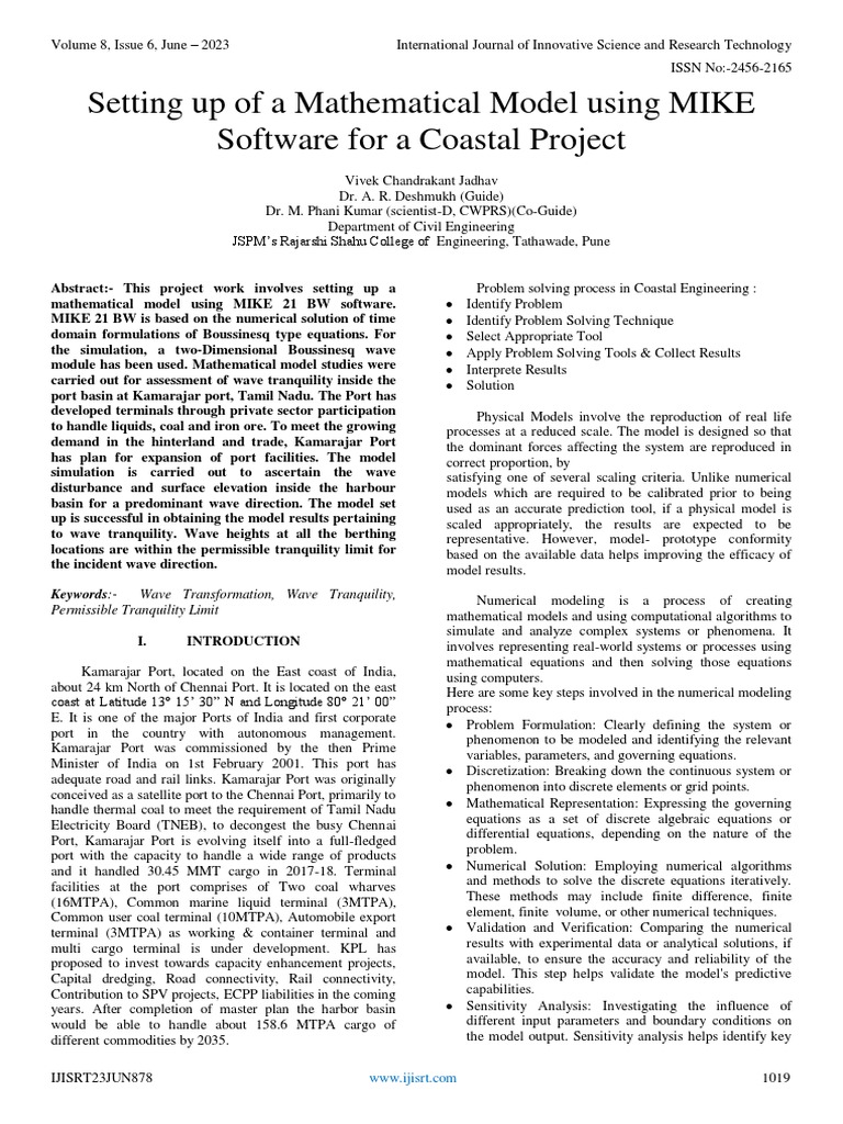 Setting Up of A Mathematical Model Using MIKE Software For A Coastal Project | PDF | Equations ...
