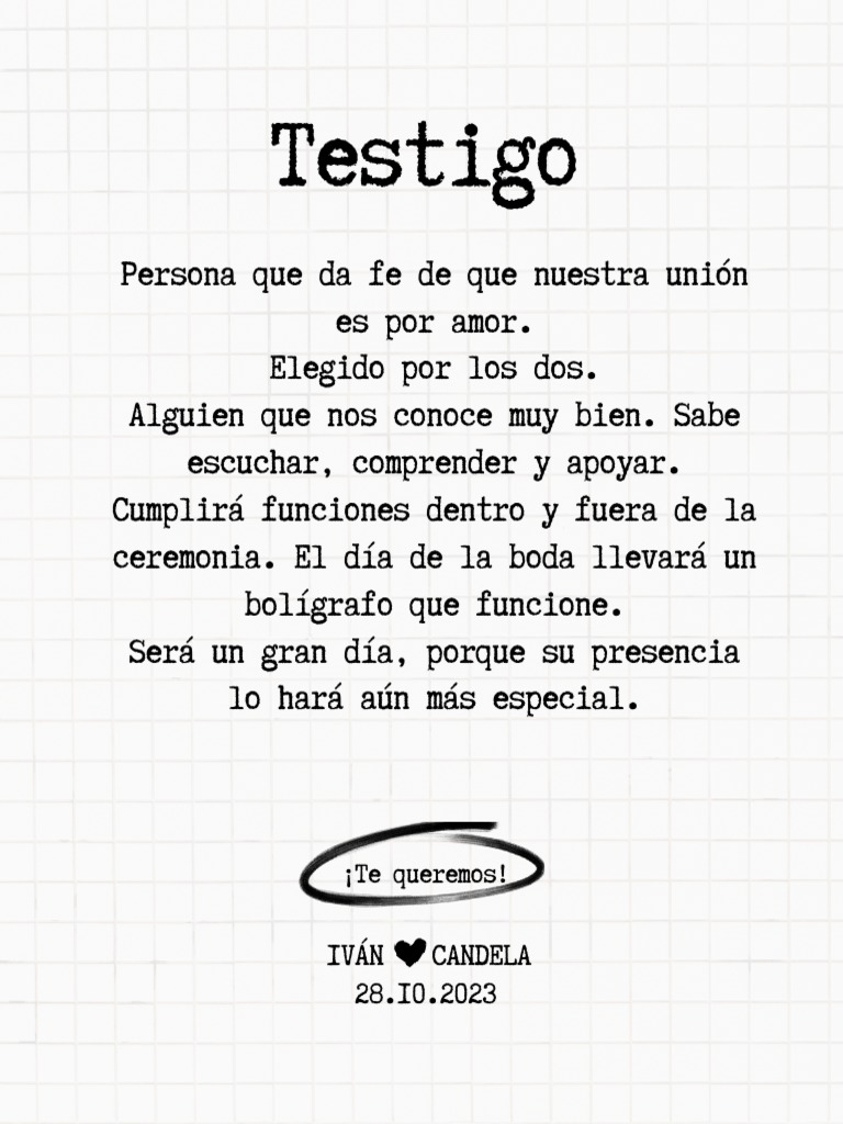 Testigo Especial para Nuestra Boda | PDF