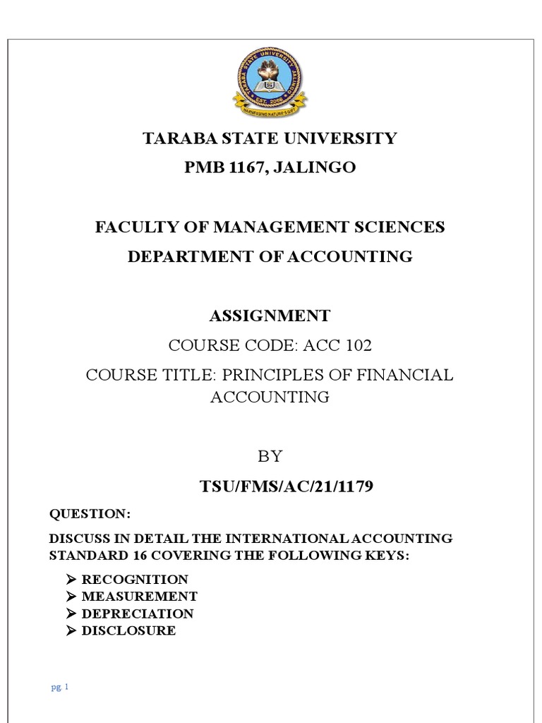 Accounting Assignment | PDF | Depreciation | Financial Statement