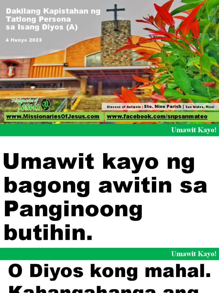 06.04.2023 Dakilang Kapistahan NG Tatlong Persona Iisang Diyos | PDF