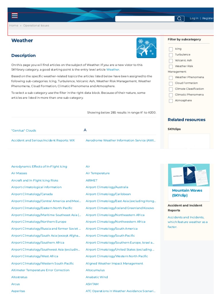 Weather SKYbrary Aviation Safety | PDF | Climatology | Cloud
