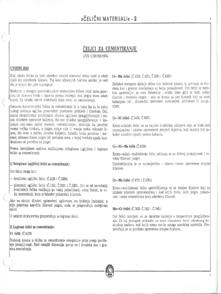 Celici Za Cementiranje | PDF