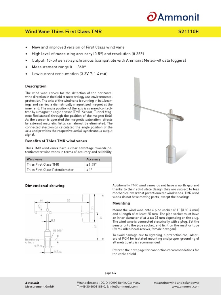 Windvane Thiesfirstclasstmr s21110h | PDF | Electrical Connector ...