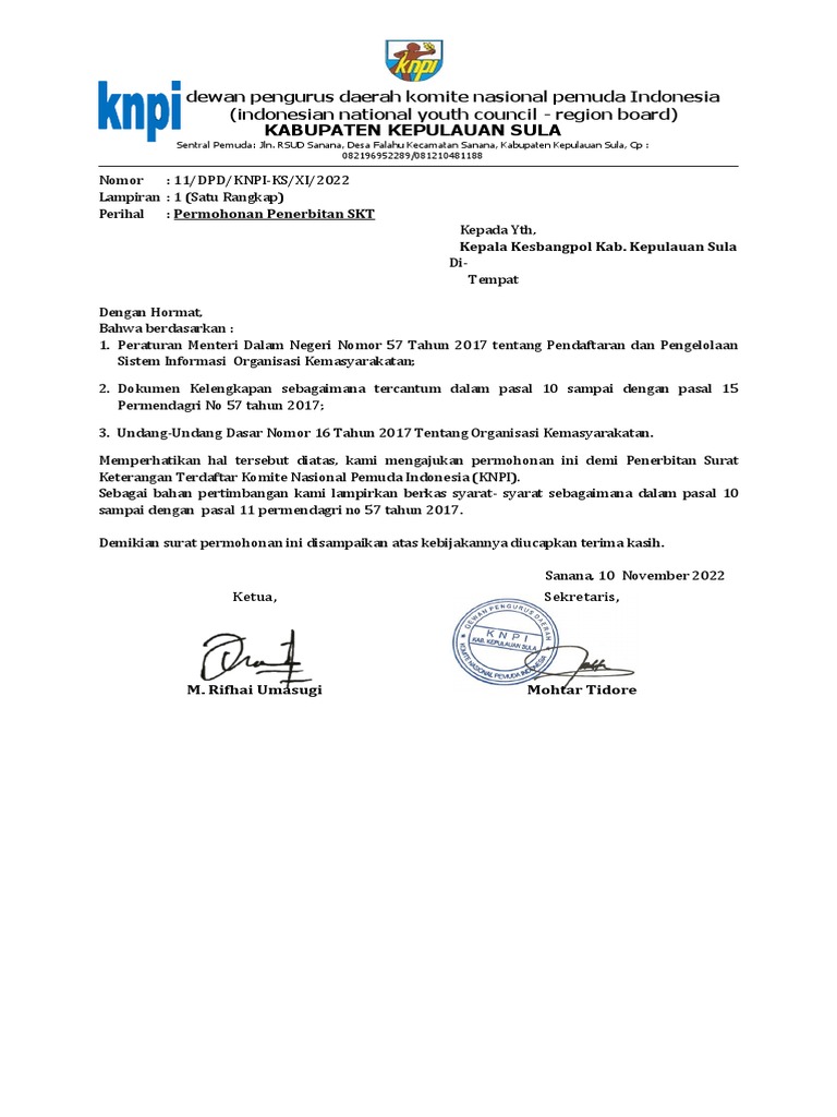 Surat Permohonan SKT | PDF