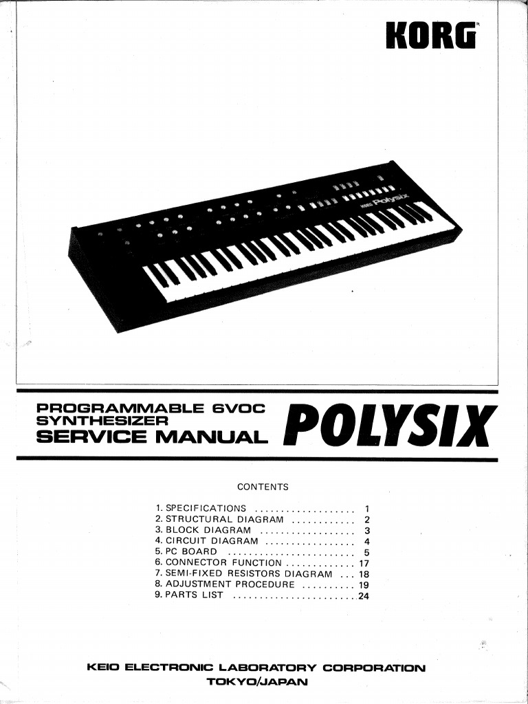 Korg Polysix Service Manual 1 | PDF