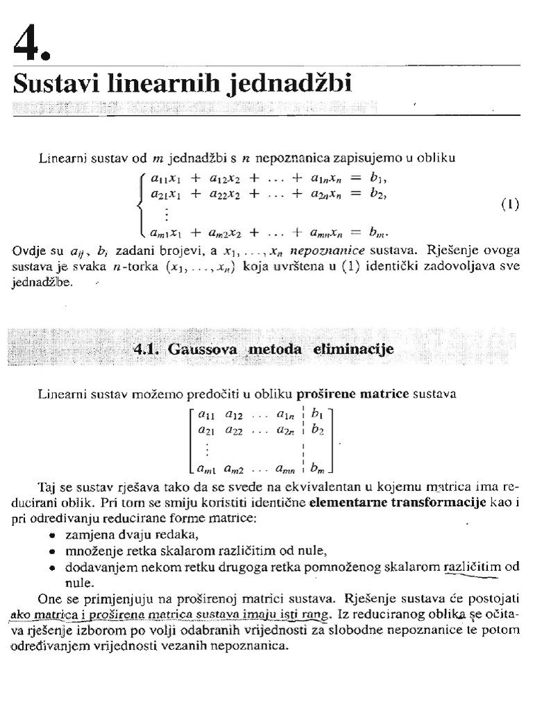 Elezovic - Linearna - Zbirka - 04 - Linearni Sustavi | PDF