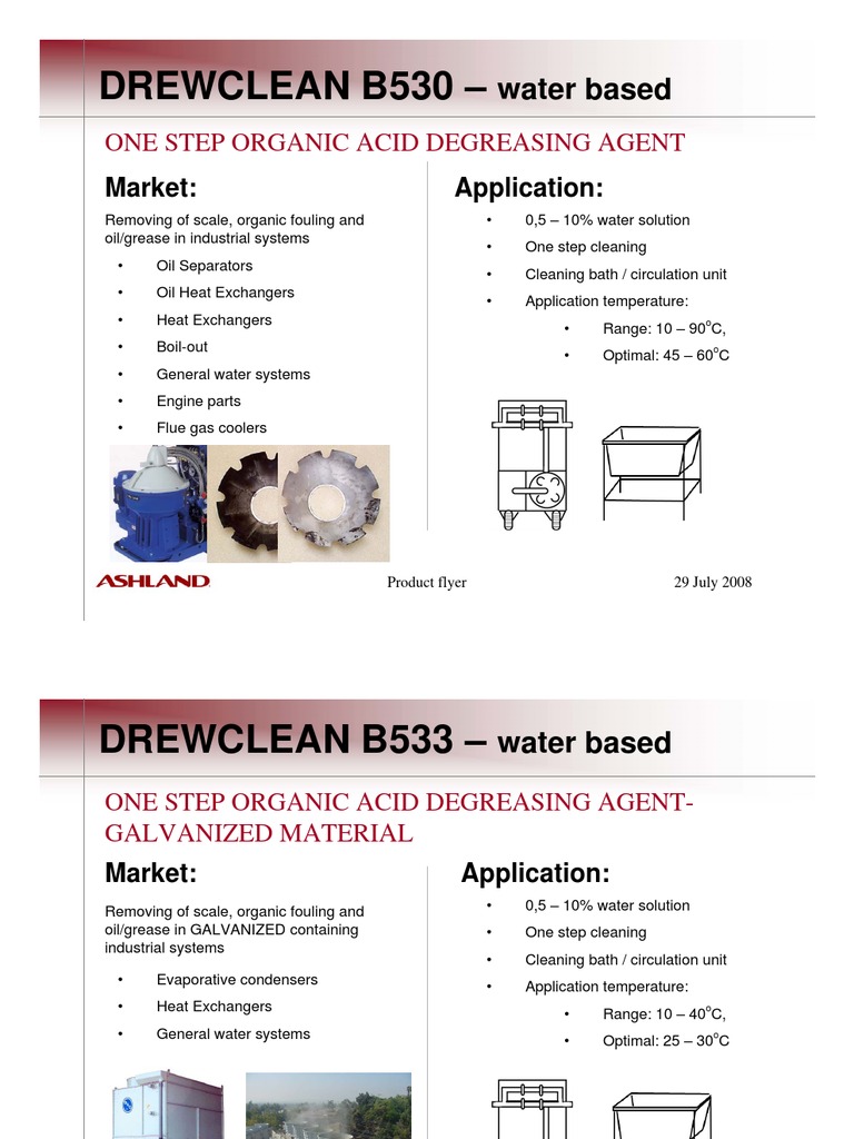 Product Flyers for Drewclean Industrial Cleaning Agents for Removing ...