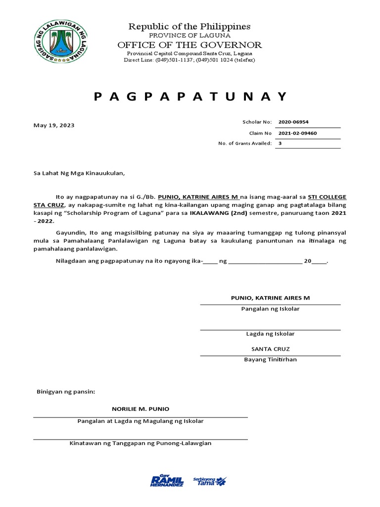 Claim Punio Katrine Aires M - 2021 2 | PDF