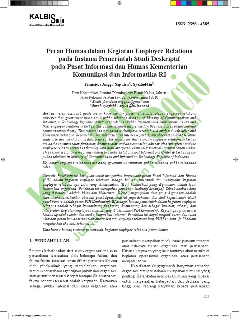 Peran Humas dalam Employee Relations Pemerintah | PDF