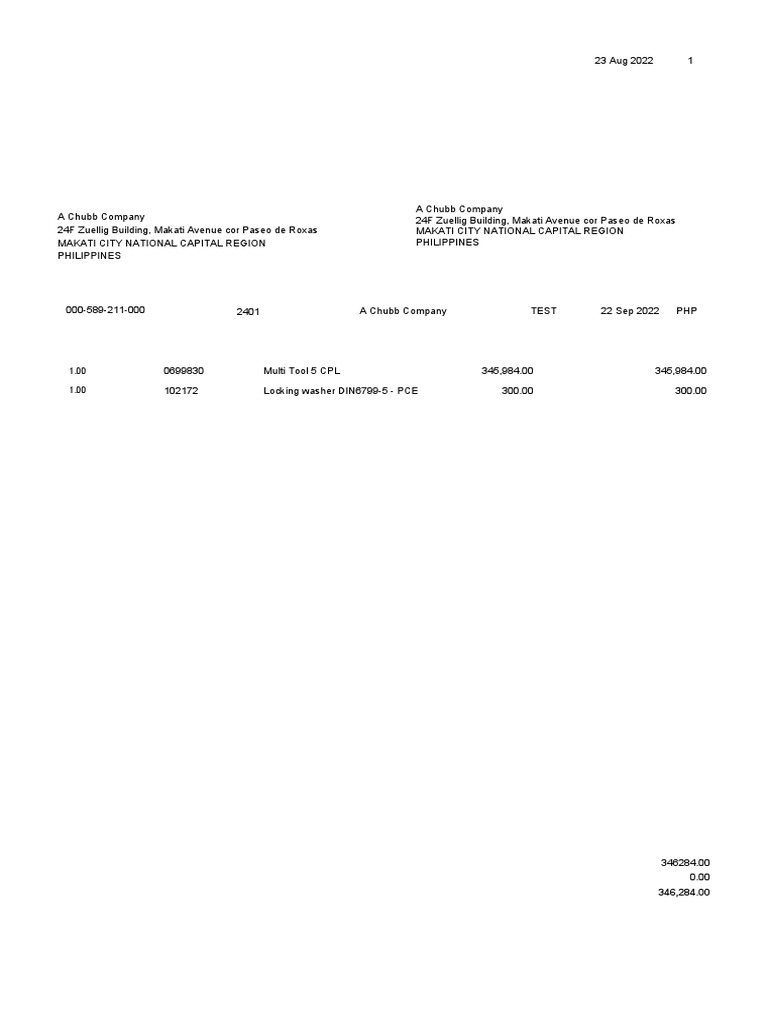 Invoice TEST | PDF