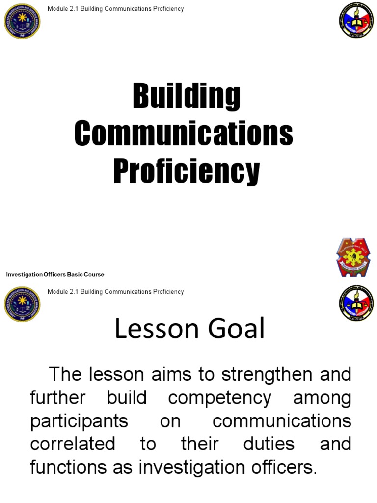 2.1 Building Communications Proficiency | PDF | Communication | Linguistics