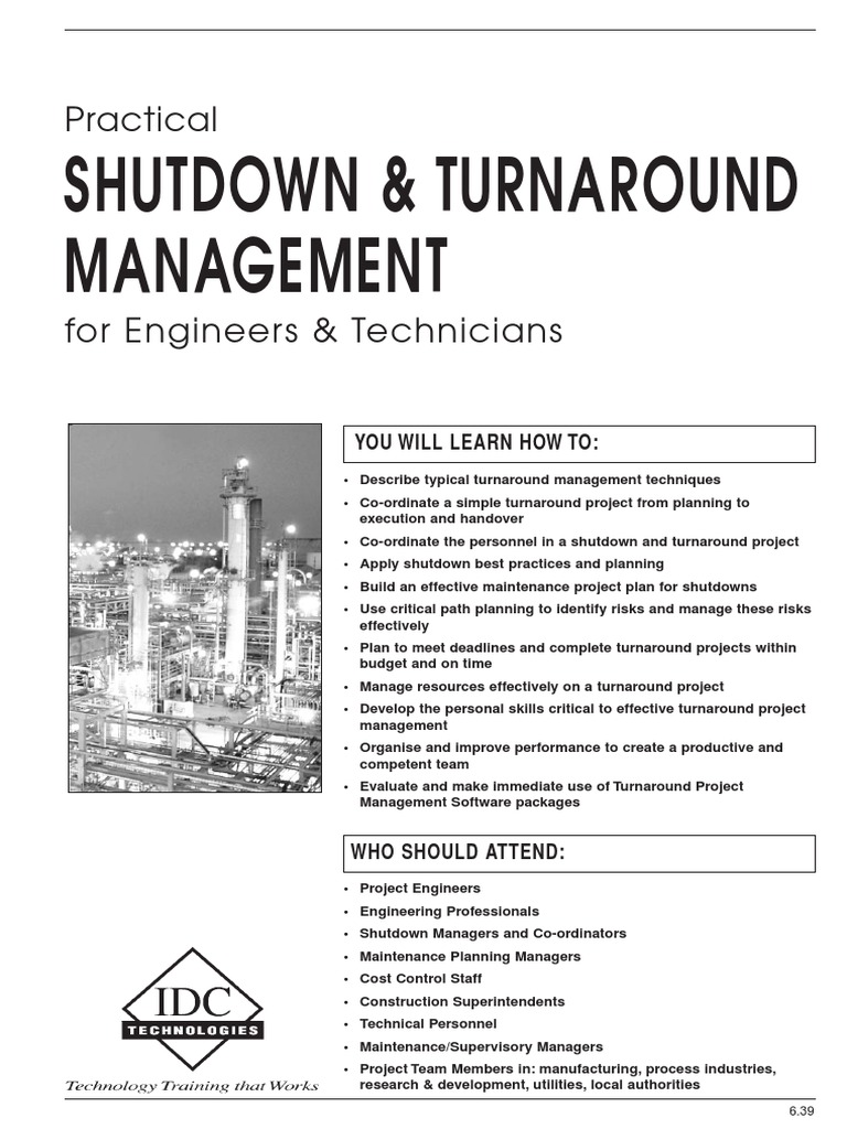 Shutdown & Turnaround Management | PDF | Risk Management | Risk